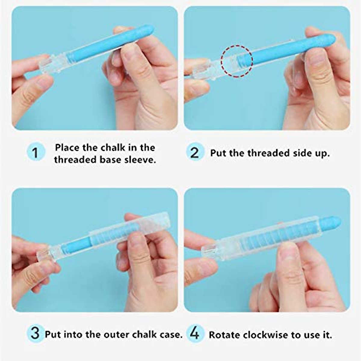 PHILODOGS Colored Chalk for Kids Mini Chalk Sets Dustless No-Dirt 10 Colors 20 Pcs