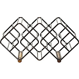 Gourmet Basics by Mikasa 12-Bottle Metal Stackable Wine Storage Rack, Antique Black