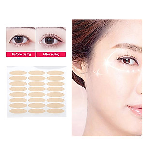 ZJchao Eyelid Tape, 240 Pairs Double Tapes Stickers Strip Sticker with Fork Rod Eyelids Big Eye Makeup Tool for Saggy Hooded Droopy Uneven Mono-Eyelids