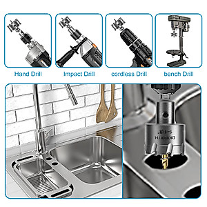 Carbide Hole Saw Kit, TCT Hole Saw Set Heavy Duty for 9 Precise Holes in Stainless Steel Hard Metal,Size 5/8” 3/4” 7/8” 1” 1-1/8” 1-1/4” 1-3/8” 1-1/2” 2”, 9 Extra Pilot Bits in Carrying Case