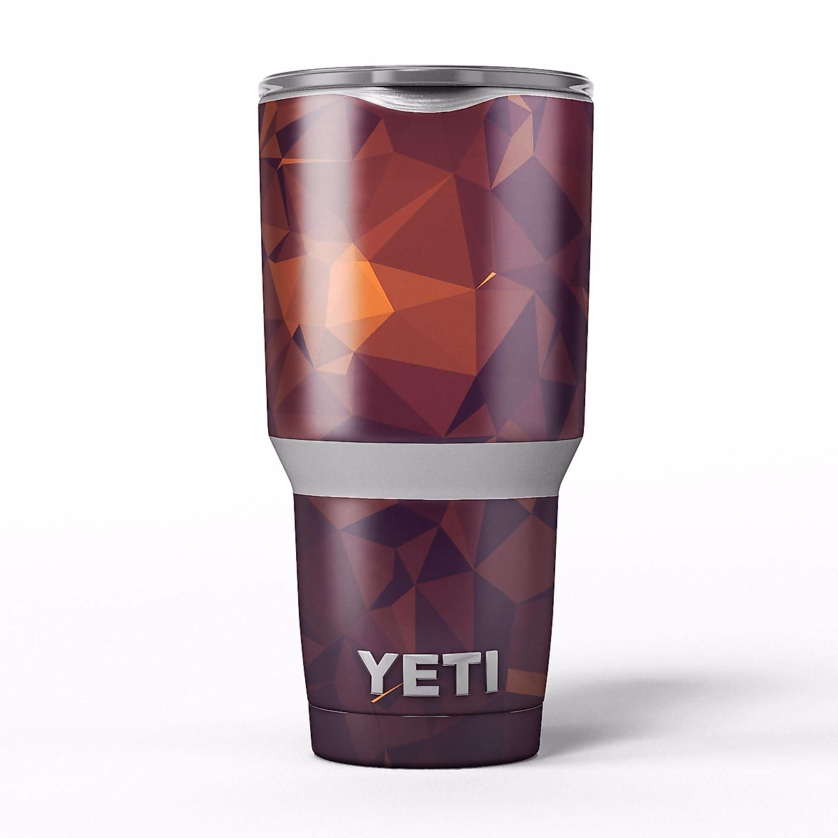 Design Skinz Dark Red Geometric V15 - Skin Decal Vinyl Wrap Kit Compatible with The Yeti Rambler Cooler Tumbler Cups