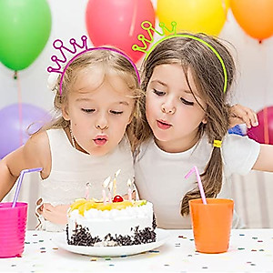 Suyegirl 6 Pcs Glow Dark Headbands Women for Party, Crown Headbands For Girls, Halloween Hair Accessories for Women,Hair Hoop Tiara for Party Cosplay