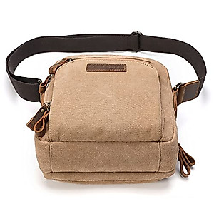 Jack&Chris Canvas Messenger Bag for Men, Man Purse Crossbody Bags for Work Business,JC5207-CANVAS-Brown