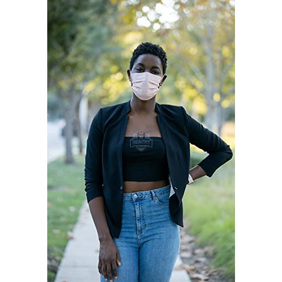 Mystee-2 15pcs Coloring Disposable 3-Ply Safety & comfortable Fashion Face Mask (Rose Gold)