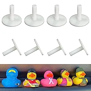TEYOUYI 8pcs Duck Plug - Rubber Duck Mount,Flock Locker Rubber Duck Holder for Jeep Dash and Fixed Display,Gift for Jeep Lover,White（Excluding Rubber Duck）