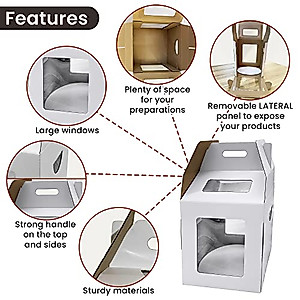 ValdiStore 4 Pack Tall cake boxes for tier cakes - 2 12 inch cake boxes 2 10 inch cake boxes Tall cake box cake boxes cake box cake carrier cajas para pasteles large cake box wedding cake boxes