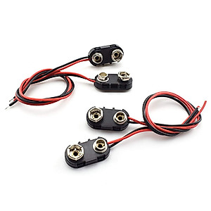 SDTC Tech 2/4/6/8 x 1.5V AA Battery Holder with Snap Connector Kit Include 3/6/9/12 Volt Battery Case Box and I Type Hard Shell Battery Clip Buckle Lead Wire