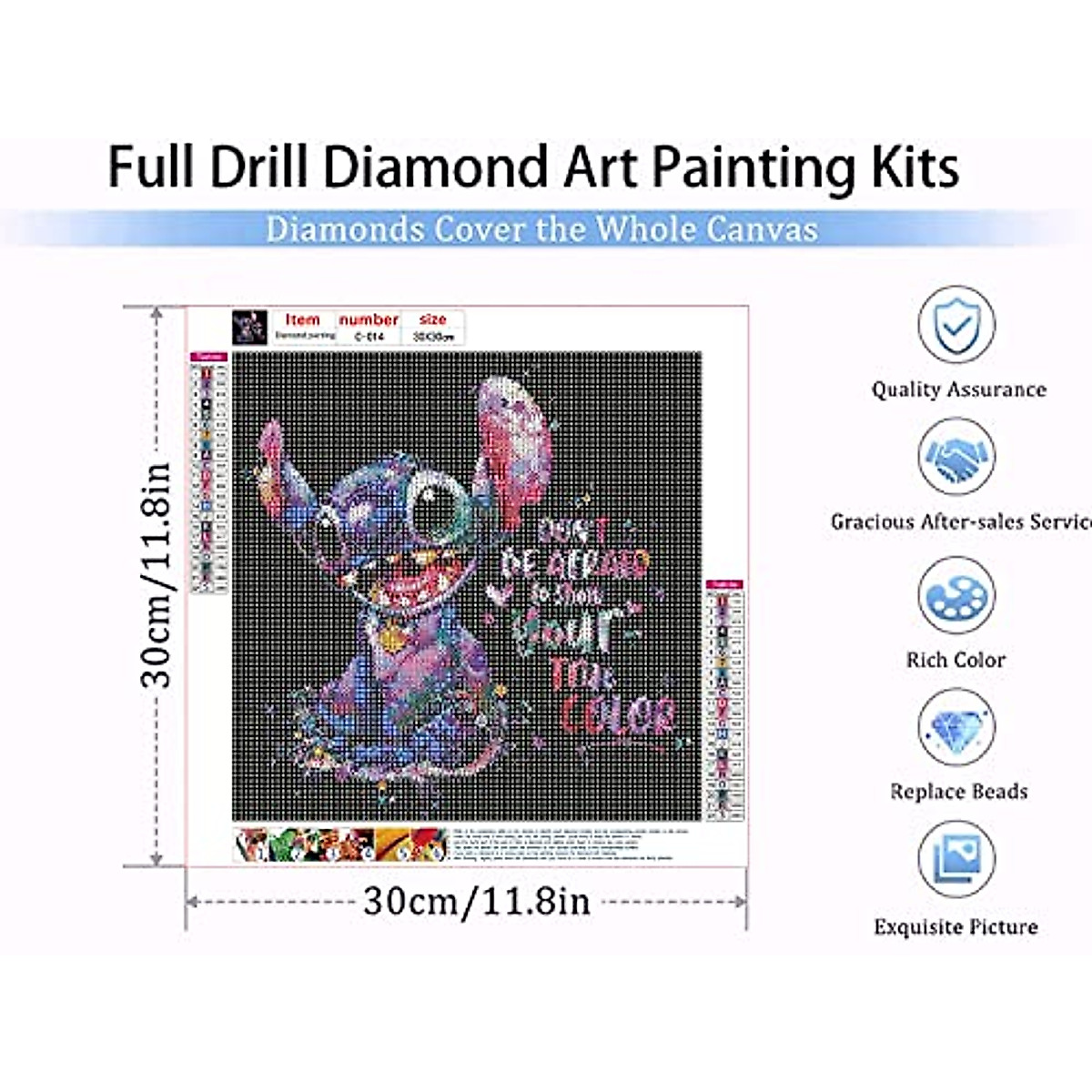 VeGuude Diamond Painting Kits for Adults -Stitch DIY 5D Diamond Art Kits Full Drill Diamond Dots Paintings with Diamonds Gem Art and Crafts Home Decor 12x12inc