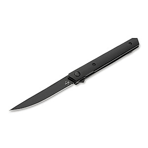 BÖKER PLUS Kwaiken Air MINI – Minimalist, Pocket Friendly Feather Weight Daily Carry Pocket Knife, VG-10 Steel, Gentlemen’s Tactical Knife, Designed by Lucas Burnley (All Black G10)