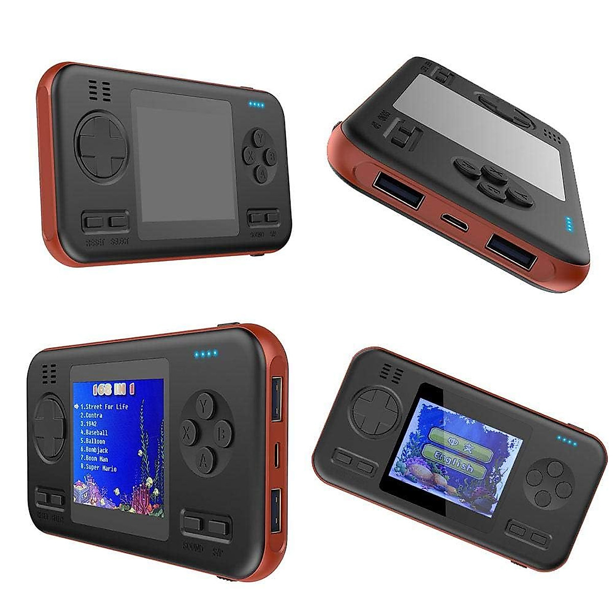 Peedeu Retro Game Console Power Bank,2.8 Inch Handheld Game Console,Mini Video FC PVP Game Player Gameboy 416 Games Travel Portable Gaming System Built-in 8000mah Battery USB C Fast Charging Type C