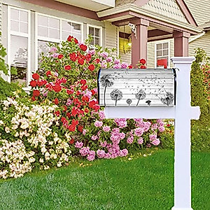 Magnetic Mailbox Cover Retro Country Farmhouse Grey Dandelion Design Post Box Cover Wrap Decoration Garden Outdoor Standard Size 21 x 18 in
