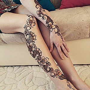 Temporary Tattoos Kit Brown Tattoo Kit 2 Bottles 1 Oz Gel with 60 Adhesive Stencils for Women Painting Decor Supplies