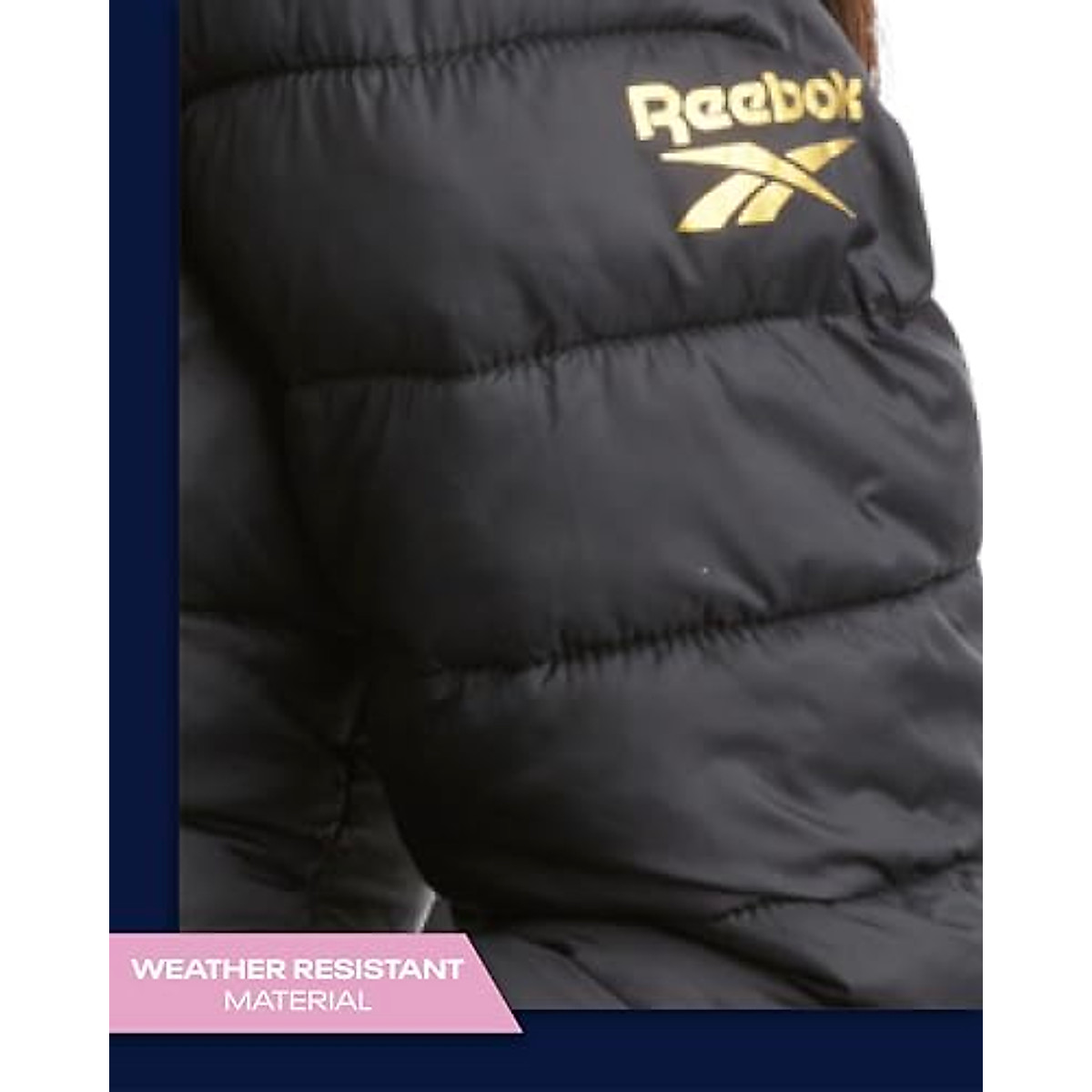 Reebok Women's Winter Jacket - Heavyweight Quilted Puffer Parka Coat - Sherpa Lined Ski Jacket for Women (S-XL), Size Medium, Black