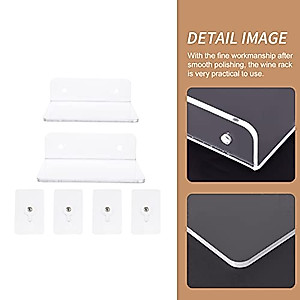 Zerodeko 1 Set of Transparent Home Storage Racks Acrylic Floating Bookshelves Acrylic Wall Hanging Racks Acrylic Ledge Shelf Sundries Racks for Home and Office