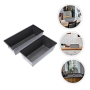 Yardenfun 2pcs Mold Honeycomb Toast Box Tray Mold Aluminum Baking Pans Mini Loaf Pans Cast Iron Bread Pan Non- Stick Oblong Bread Toast Bakeware Baking Trays Baking Tools Kitchen Gadget Cake
