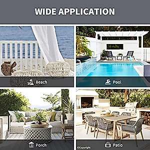 DIVA EN CAMINO DEC Outdoor Patio Curtain Waterproof Darkening Thermal Insulated Indoor Curtains for Bedroom, Porch, Living Room, Pergola, Cabana, W52 x L95, Gray, Set of 2 Panels