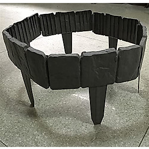 W&Y-YWSH Garden Landscape Edging Borders for Flower Beds, Border Edging, Gray Stone Effect Plastic Garden Edging Hammer-in Lawn Palisade Fencing, No Dig Landscape Edging - 10/20Pcs