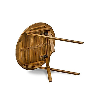 East West Furniture BMNTDNA Patio Furniture Outdoor Acacia Wood Round Coffee Table, 30x30 Inch, Natural Oil