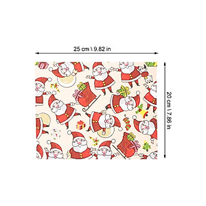 EXCEART 10 Sheets Christmas Cotton Fabric Bundles Square Christmas Tree Quilting Patchwork Precut Santa Claus Printed Fabric Scraps for Christmas Sewing DIY Crafts 20x25cm
