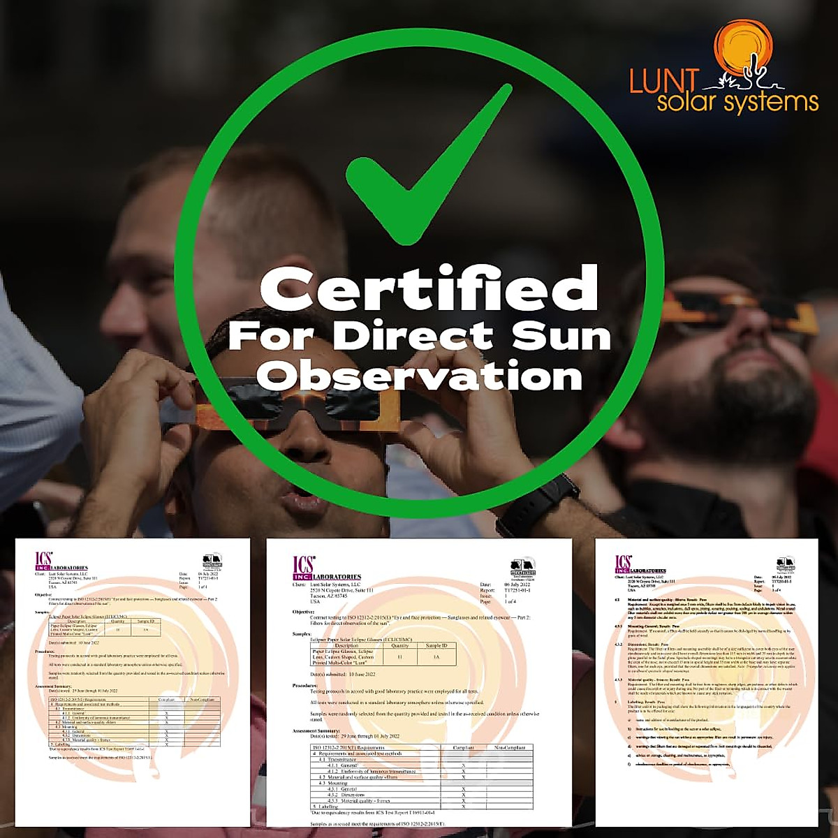 LUNT SOLAR SYSTEMS 5 Pack Eclipse Glasses, NASA Approved 2024, CE and ISO Certified, AAS Approved, Trusted for Solar Viewing