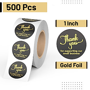 Mr. Pen- Thank You Stickers, 500 pcs, 1”, Thank You Stickers for Packaging, Black Thank You Stickers, Thank You Labels Stickers, Thank You Labels, Thank You Stickers Small Business, Packaging Stickers