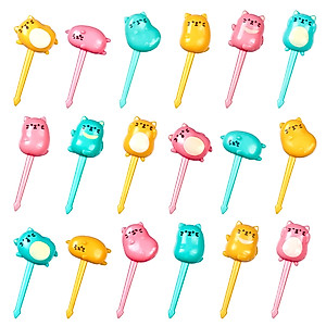 GET FRESH Animal Food Picks for Kids – 18-pcs Cat Food Picks for Toddlers Lunch Decoration – Cute Cat Bento Toothpicks for Children – Reusable Kids Foods Picks Toothpicks Set for Bento Deco