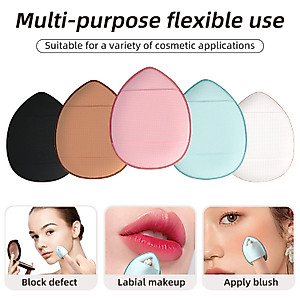 bAnpinSH Finger Puff, 12 Pcs Mini Makeup Puff,Suitable For Foundation, Concealer, Eye Shadow,Beauty Makeup Tools (5 Color 1 Set)