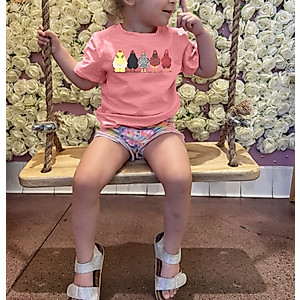 VILOVE Chicken Farmer Toddler T-Shirt Cute Chicken Farm Cotton Boy Girl Clothes (Pink, 4-5T/Tag120, 4_Years)