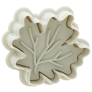 Ateco Fondant and Dough Embosser Baking Supply, 2" Leaf Plunger Cutter, White