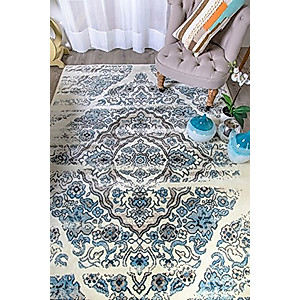 Distressed Rugs for Living Room Clearance (Medium 5'x8', Ivory)
