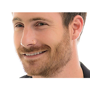 Earmark 20G Gold Fakes Face Nose Rings Hoop Cute 8MM Tiny Thin Non Piercing Fuax Septum Ring 316L Surgical Steel Unpierced Clip-on Side Nose Ring Set for Women Men