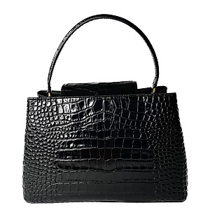 Tory Burch Britten Embossed Small Satchel/Crossbody Bag 141043 Black 001