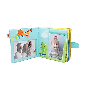 HABA My First Photo Album - Soft Fabric Baby Book, Baby Album Fits (8) 4"x6" Photos, Sensory Toys for Babies, Baby Books 12-18 Months & Up