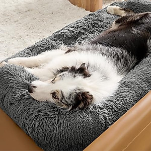 Lesure Calming Dog Couch Bed, Waterproof Dog Sofa Bed for Furniture Protector with Memory Foam Filling and Anti-Slip Handle, Removable Washable Pet Mat Cover, Dark Grey