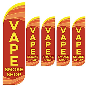 Vape Smoke Shop Pack of 1 Flag | Advertising Vape Smoke Shop Flag for Business | Outdoor Flag | Weatherproof Polyester Flag | Mount and Poles are Not Included (Updated Design)