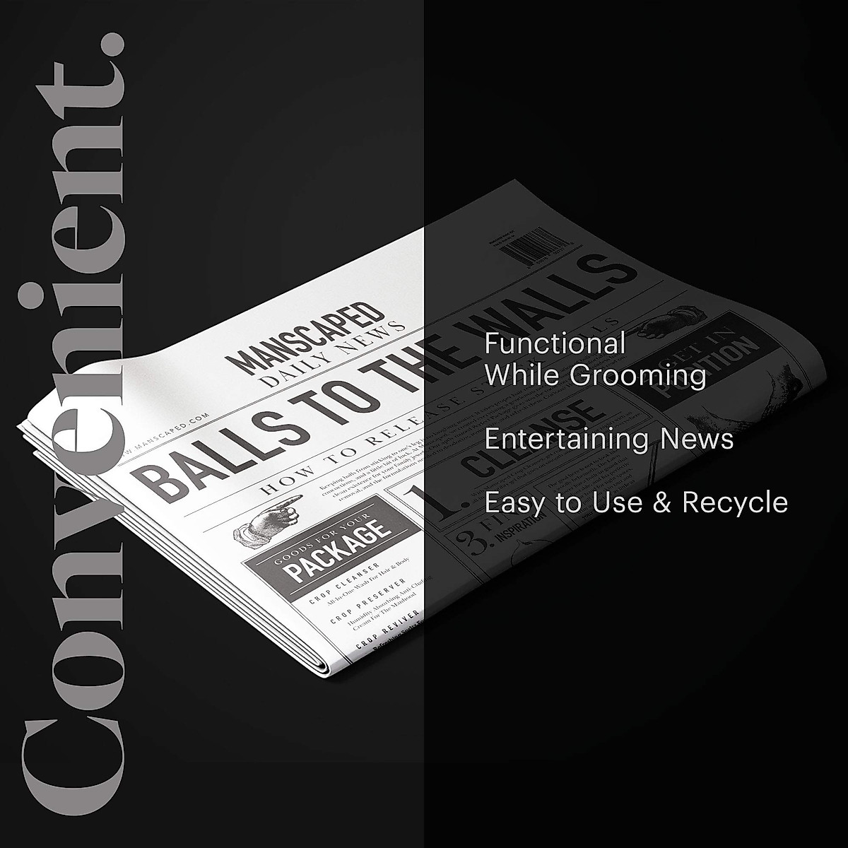 MANSCAPED™ Nuts and Bolts 3.0, Men's Grooming Kit, Includes The Lawn Mower™ 3.0 Ergonomically Designed Powerful Waterproof Trimmer, The Crop Preserver™ Ball Deodorant and Disposable Shaving Mats