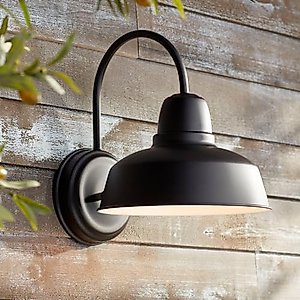 John Timberland Urban Barn Rustic Industrial Farmhouse Outdoor Barn Light Fixture Black Gooseneck Arm 13" for Exterior Barn Deck House Porch Yard Patio Outside Garage Front Door Garden Roof