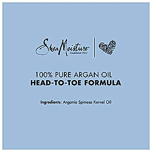Sheamoisture Multi-Tasking Oil for Smooth Hair and Skin 100% Pure Argan Oil Head-to-Toe Formula 1.6 Fl Oz