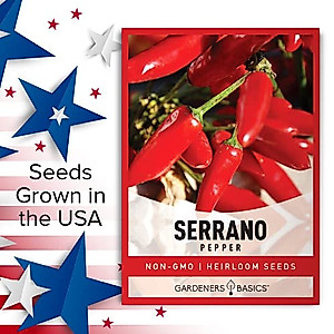 Serrano Pepper Seeds for Planting Heirloom Non-GMO Ancho Peppers Plant Seeds for Home Garden Vegetables Makes a Great Gift for Gardening by Gardeners Basics