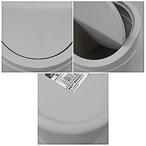 Dehouse 0.5 Gallon Tiny Swing Top Trash Can, Mini Desktop Garbage Bin, Gray