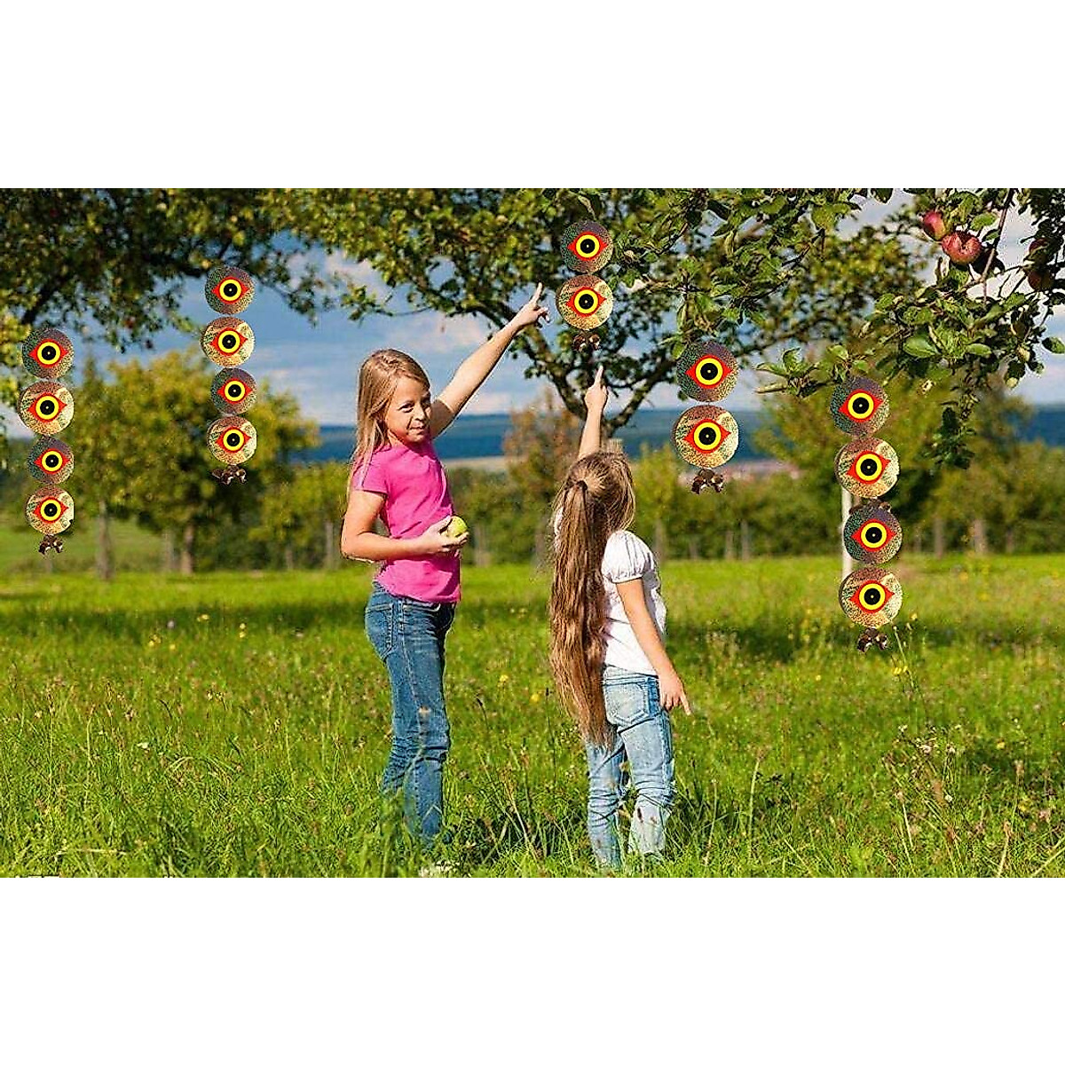 Bird Reflective Devices,Scare Bird Away - Wind-Driven Bird Away Device Birds Scare Discs for Home Garden Double-Sided Bird Scare Control Devices,Keep All Birds Away