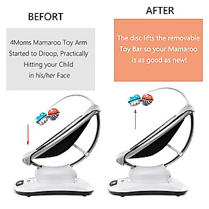 TEYOUYI Mobile Attachment Connector Piece Replacement for 4moms mamaRoo, Toy Bar Conversion Attachment for Model 1037 Toy Holder for Mamaroo,Toy Bar Attachment Point and a Spacer,White