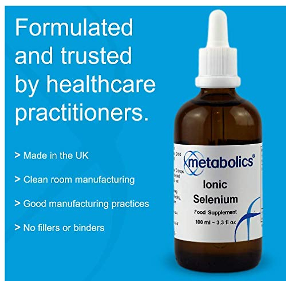 Ionic Selenium Supplement 100ml | Contains Selenium in The Form of Sodium Selenate | Easy to Consume Selenium Liquid | Only Active Ingredients & Purified Water