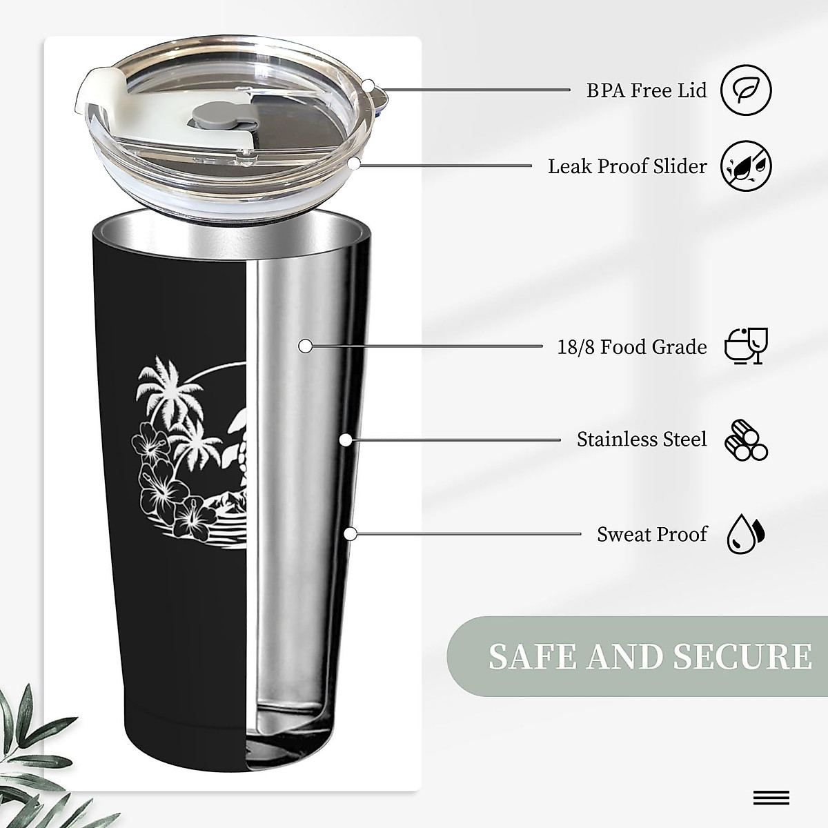 Yipaidel 20oz Vacuum Insulated Tumbler Mug with Sea Turtle Flower Design, Water Bottle for Hot & Cold Drinks, Inspirational Gifts for Women Mom Sister, Christmas & Mothers Day Present