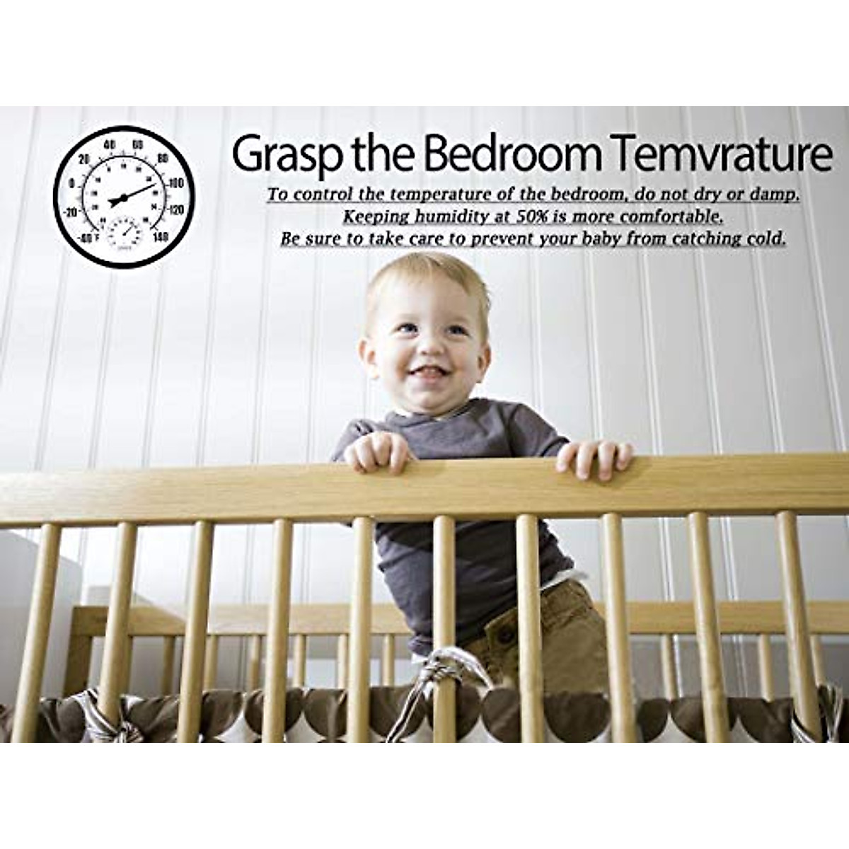 Thermometer Indoor Outdoor 10" Patio Large Wall Thermometer and Hygrometer,No Battery is Required to Let You to See The Temperature and Humidity of The Day from a Distance, Upgrade Version