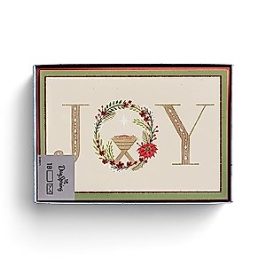 Christmas Boxed Cards - Wreath and Manger - Joy