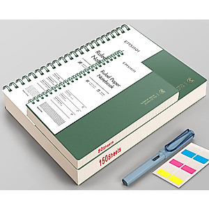 EMSHOI A4 Spiral Notebook College Ruled, 11.2" X 8.27", 150 Sheets/300 Pages, 100gsm Thick Lined Journal, Waterproof Softcover, Twin-Wire Binding, for School Work Business Writing, Gifts - Green