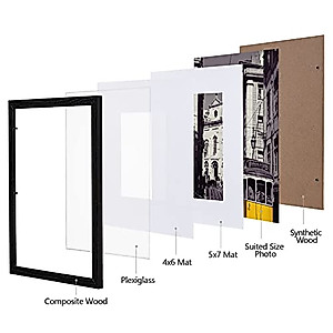eletecpro 8x10 Picture Frames Set of 10, Display 4x6 or 5x7 Photo Frame with Mat or 8x10 without Mat, Wall Gallery Photo Frames, Table Top Display or Wall Mounting (Black, 8x10)