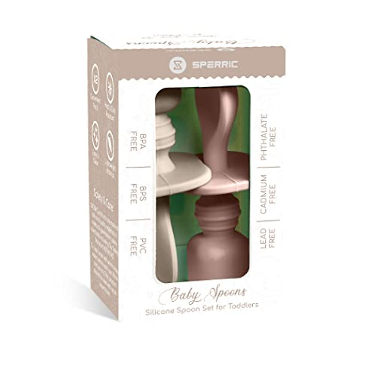 Silicone Baby Spoons for Baby Led Weaning 2-Pack, First Stage Baby Feeding Spoon Set Gum Friendly BPA Lead Phthalate and Plastic Free, Great Gift Set