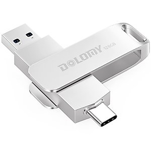 USB C Flash Drive, Dolomy 128GB USB 3.1 to USB C Drive, 2 in 1 OTG Metal USB C Thumb Drive for Type C Smartphones, Tablets, PC, USB C Devices